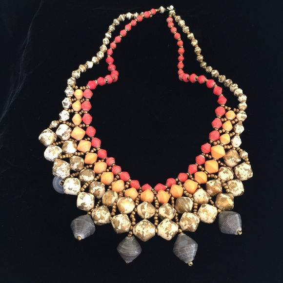 teng yue | Jewelry | Teng Yue Style Paper Wrapped Bead Gold Leaf ...